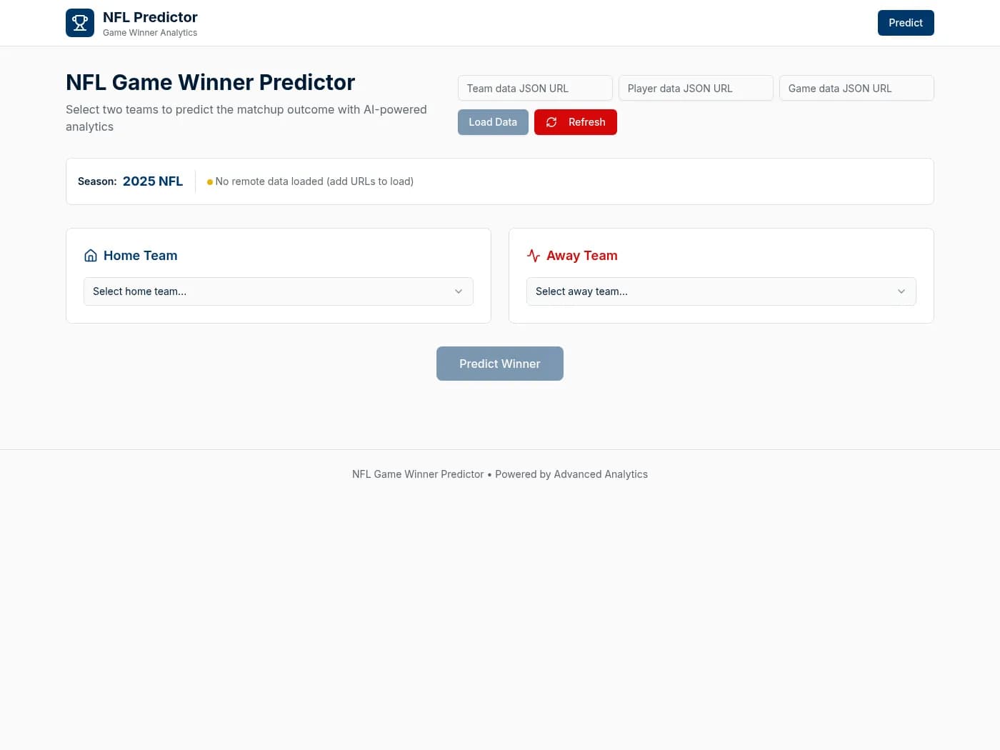 NFL Game Winner Predictor