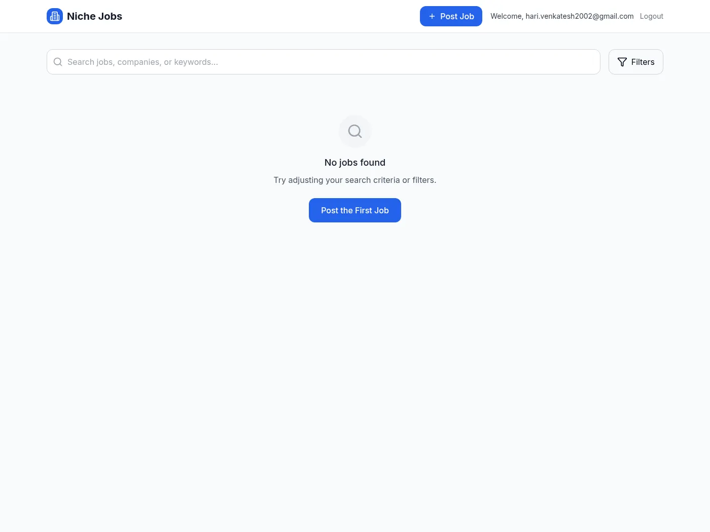 Niche Job Board for Discovery and Applications