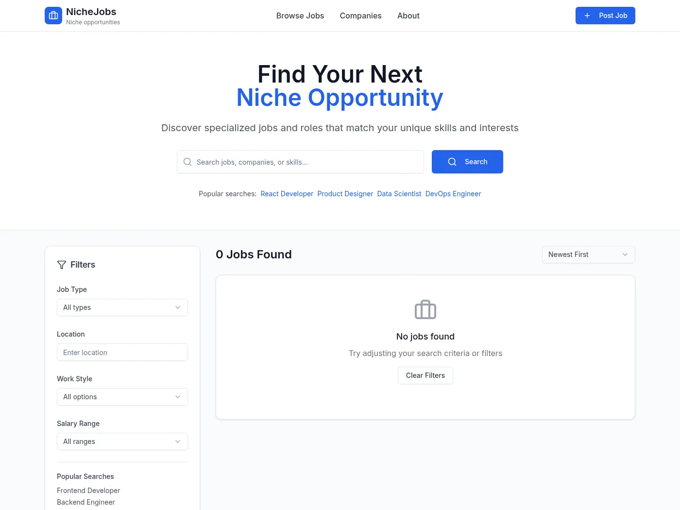 Niche Job Board Platform