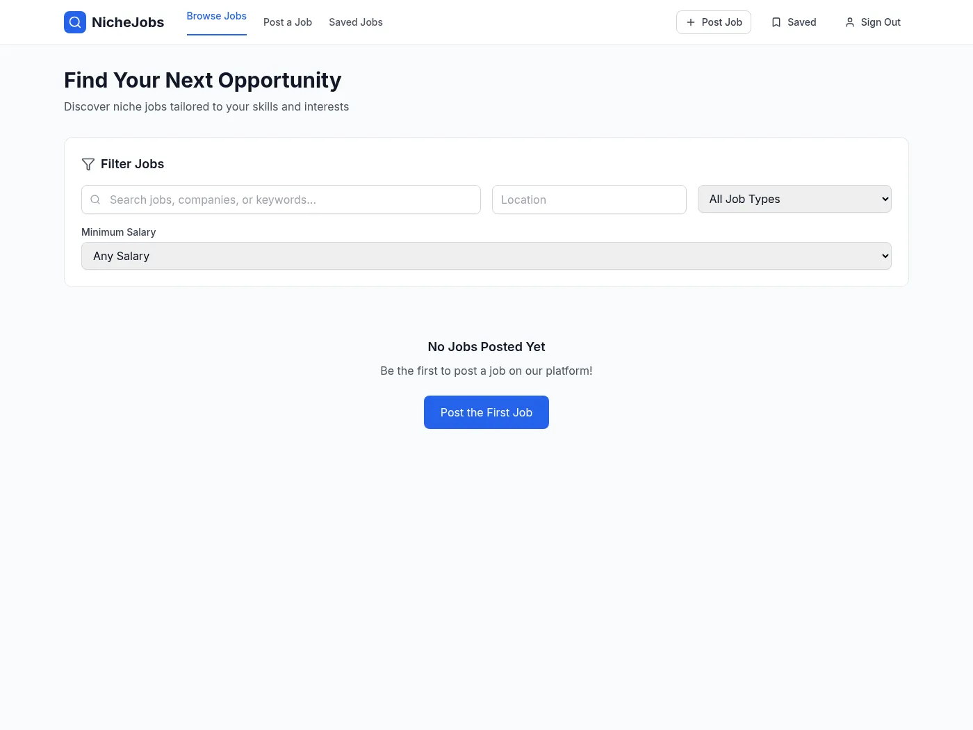 Niche Job Board Platform
