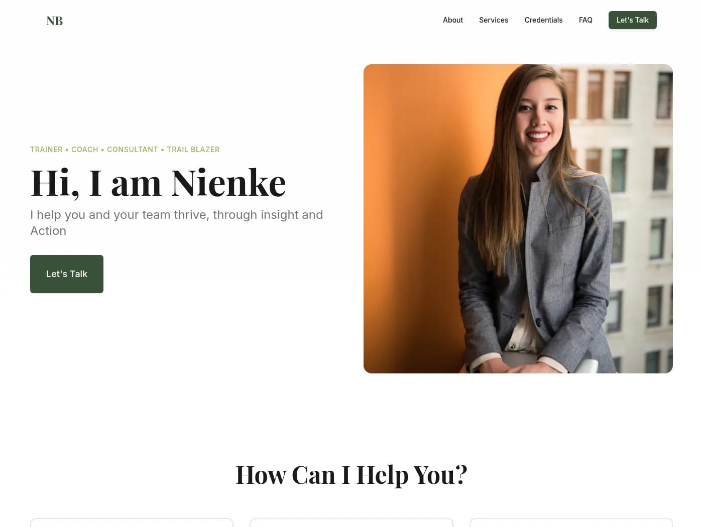 Nienke Budde Website Professional Redesign