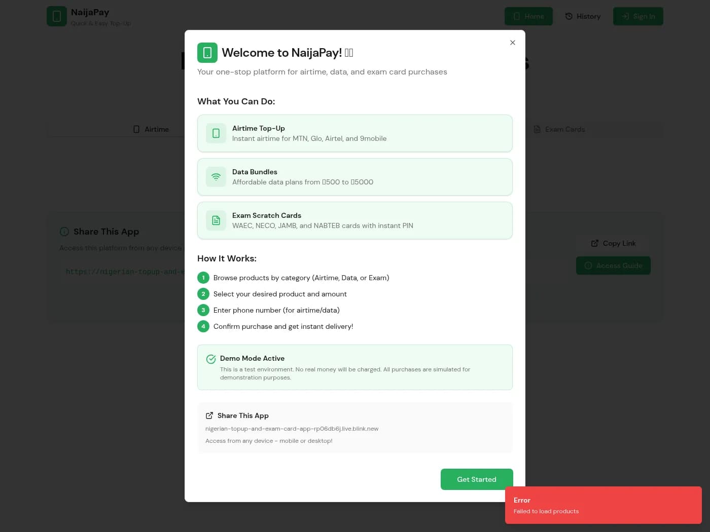 Unified Nigerian Top-Up and Exam Card Platform