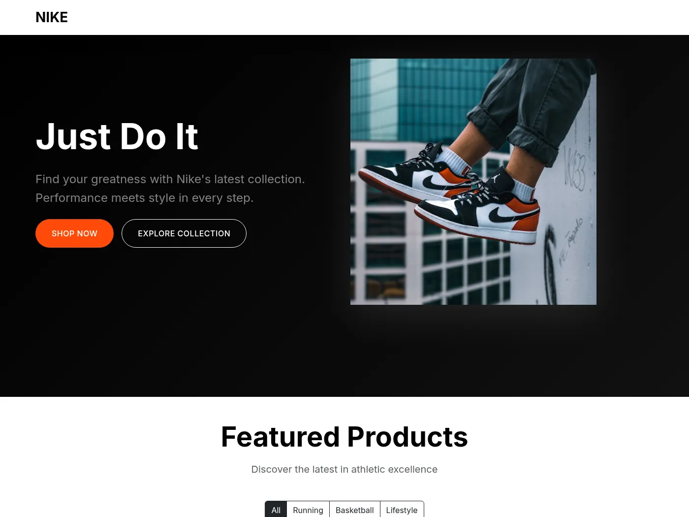 Nike-Inspired E-Commerce Website