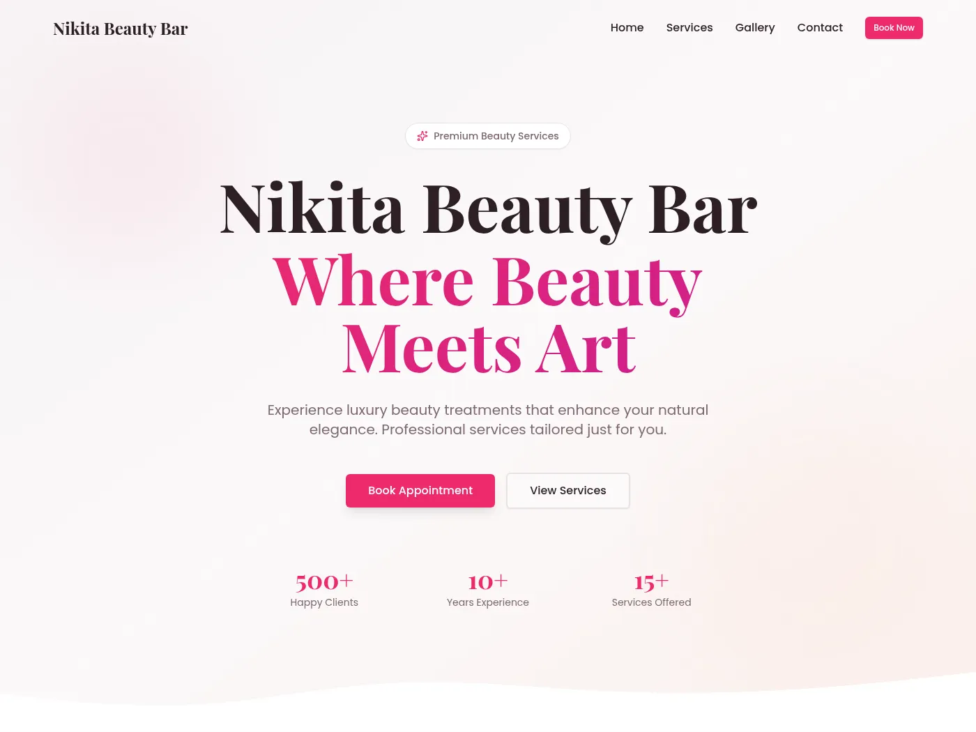 Nikita Beauty Bar Portfolio & Booking