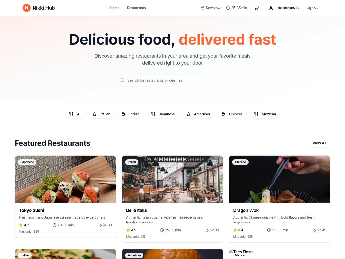 Nikki Hub Online Food Delivery Platform
