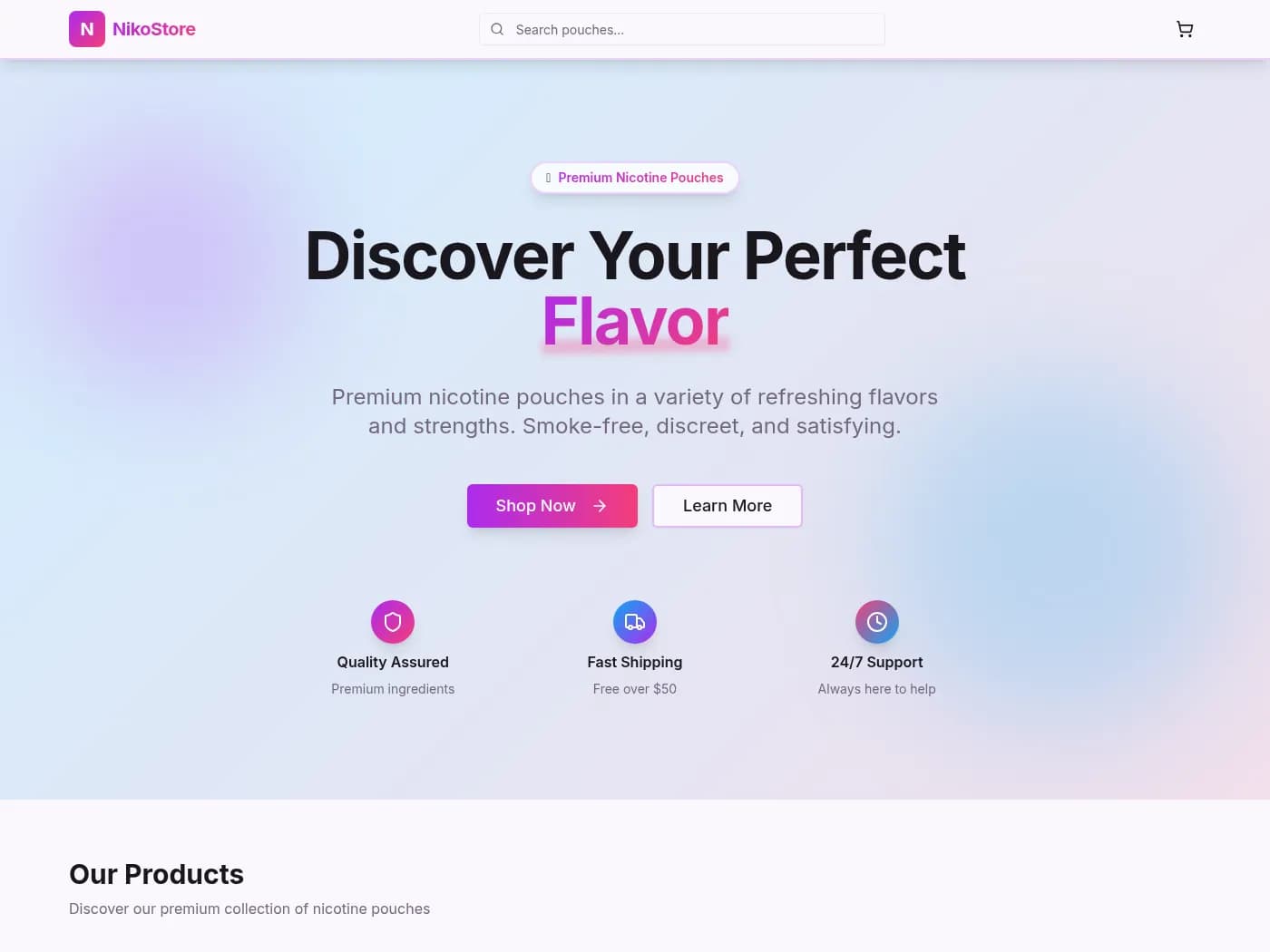 Nikotin Pouch E-Commerce Website