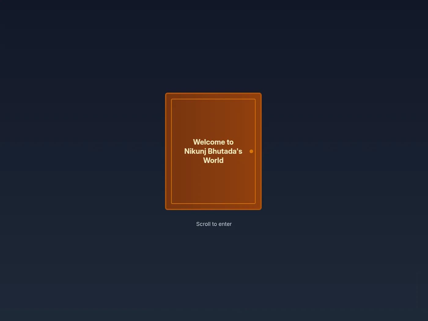 Nikunj Bhutada's Interactive Virtual Room Portfolio