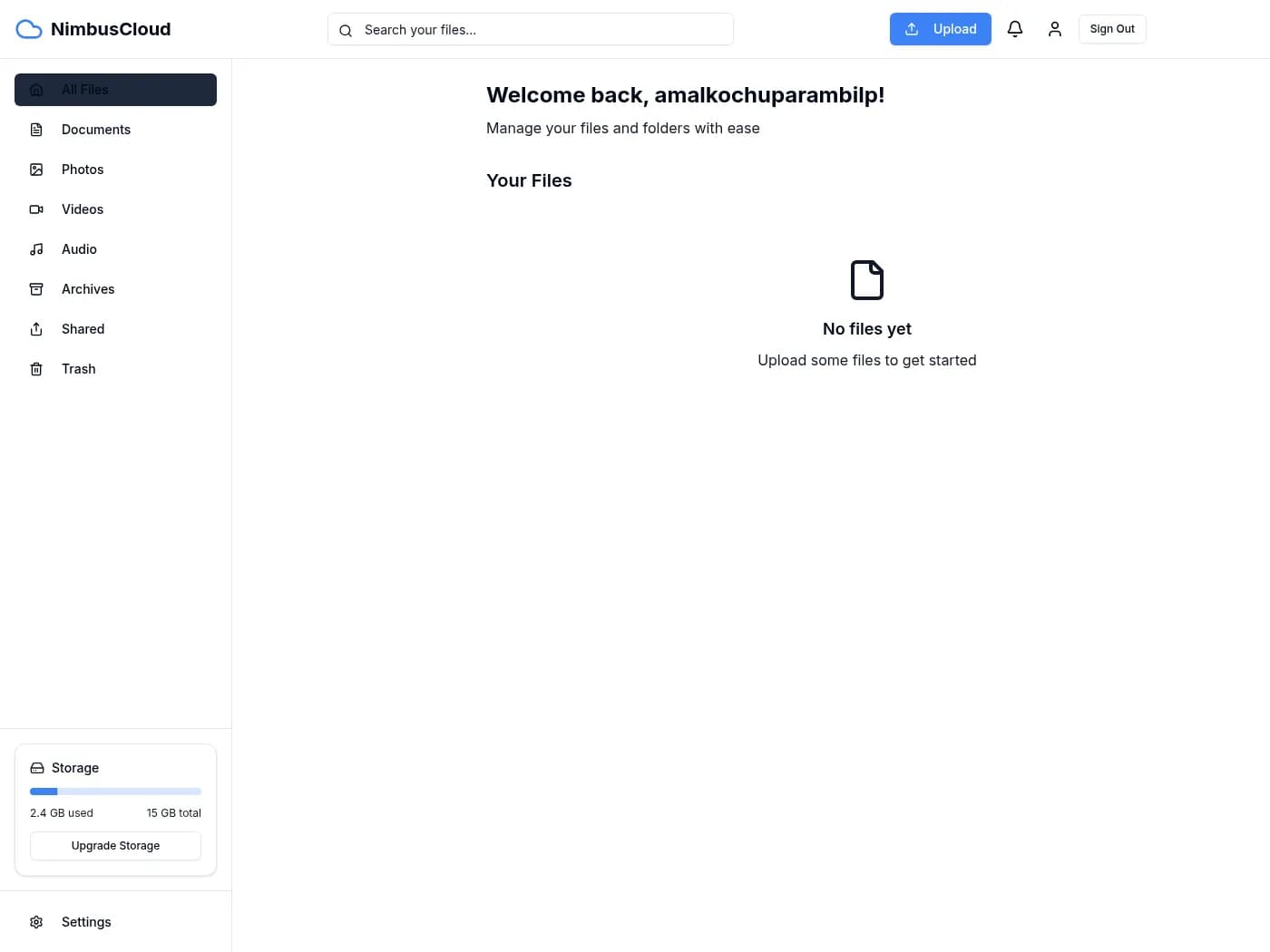 NimbusCloud: Modern Cloud Storage Platform