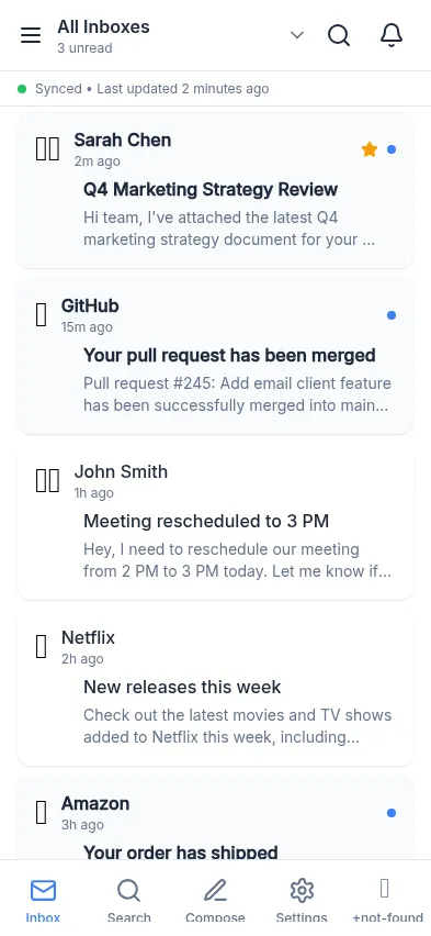 Nine Email Inspired Mobile Client