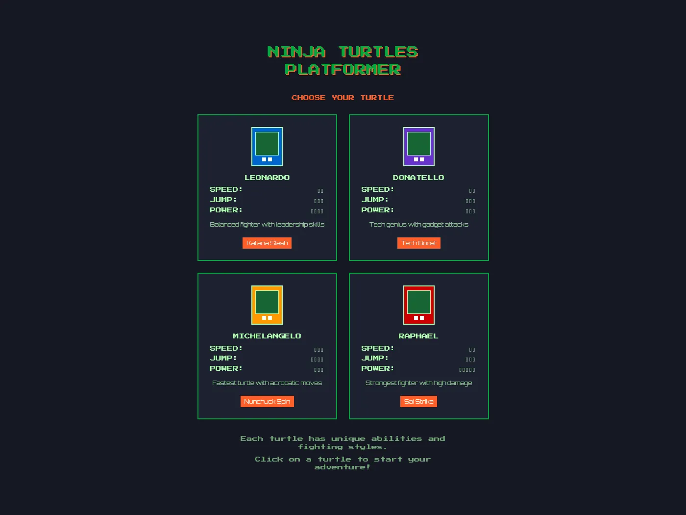 Ninja Turtles Platformer Adventure
