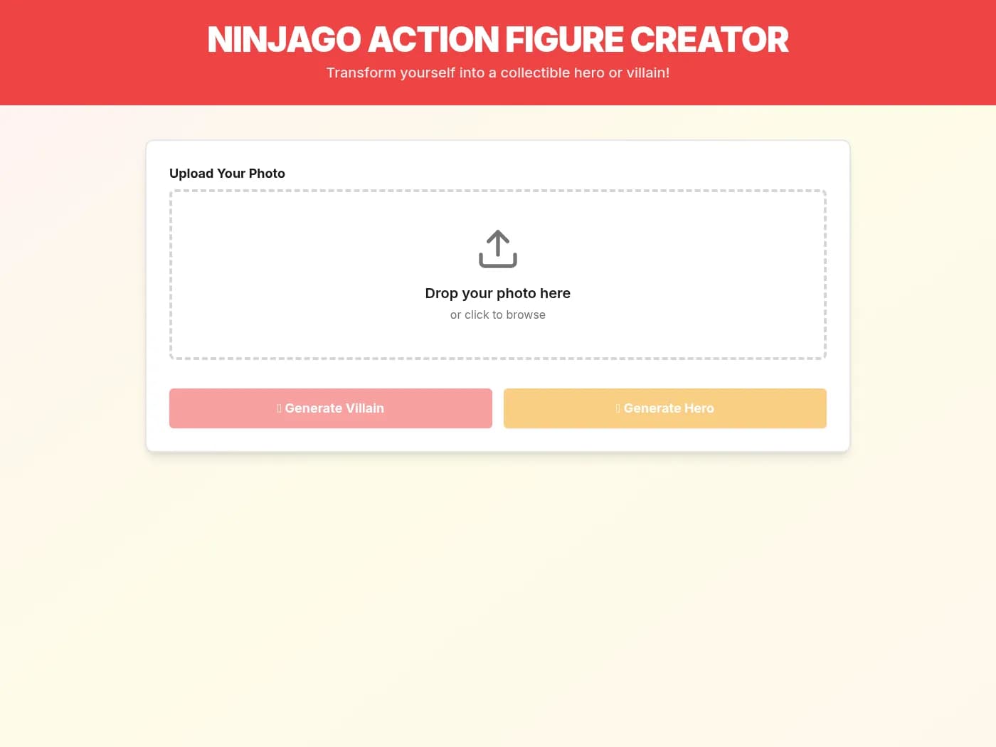 Ninjago-Style Action Figure Creator Web App