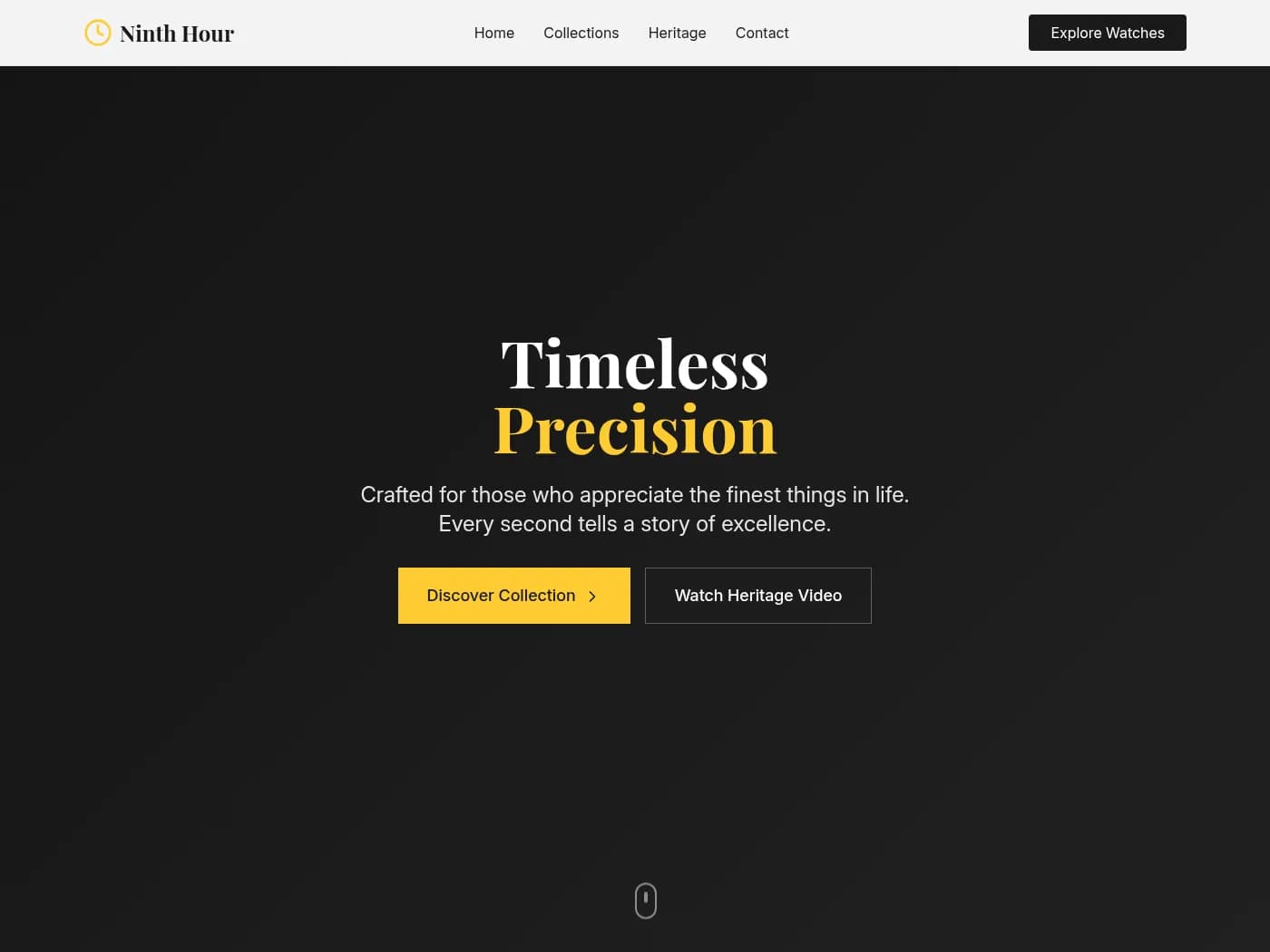 Ninth Hour Professional Watch Brand Website