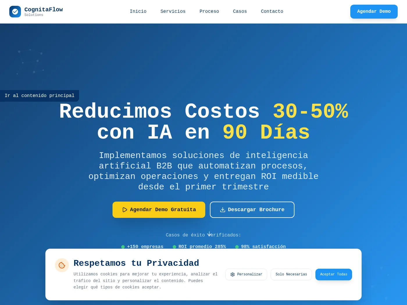Nivel Ventas Landing Page for CognitaFlow Solutions (IA B2B)