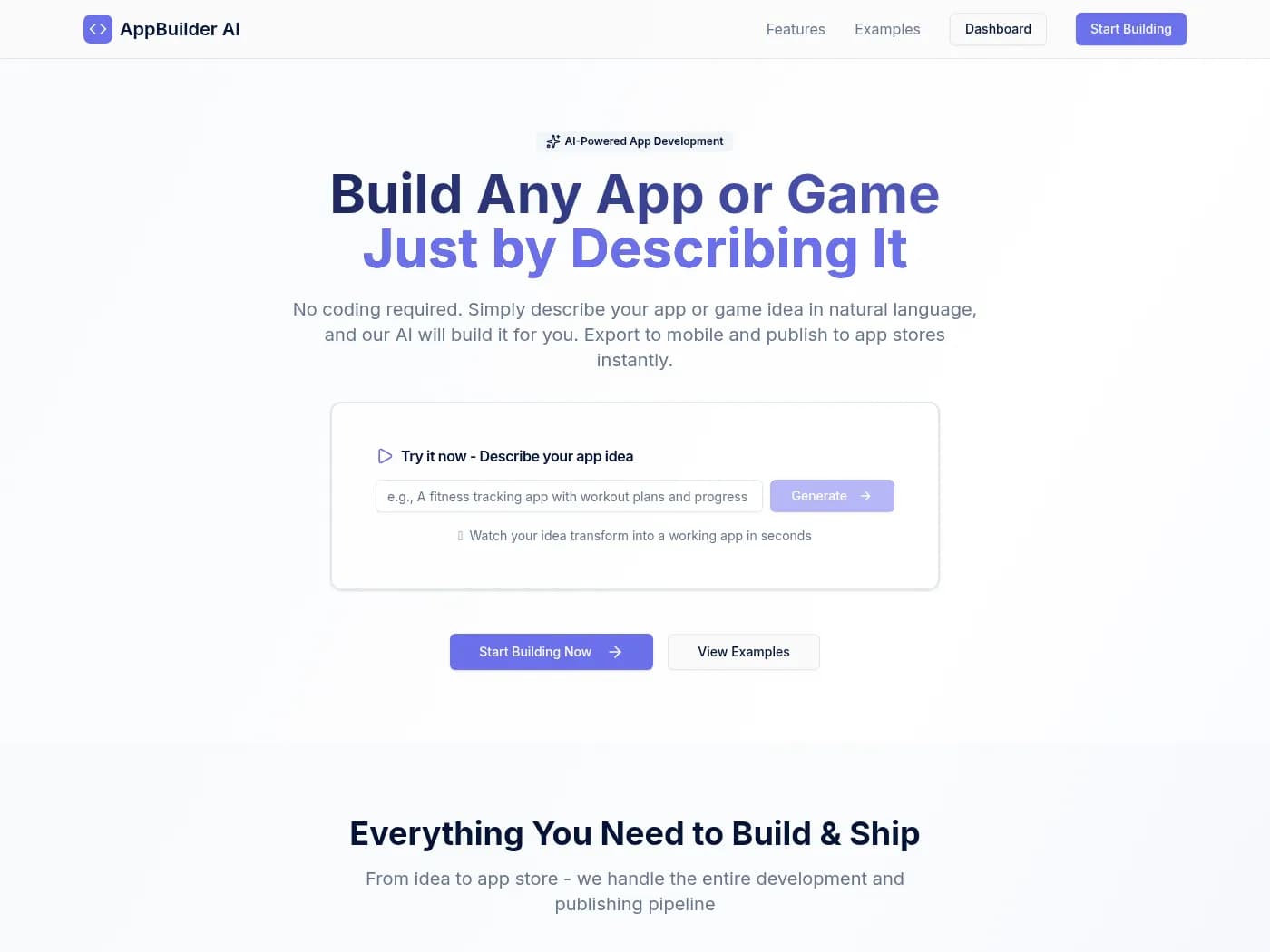 No-Code App & Game Builder Platform