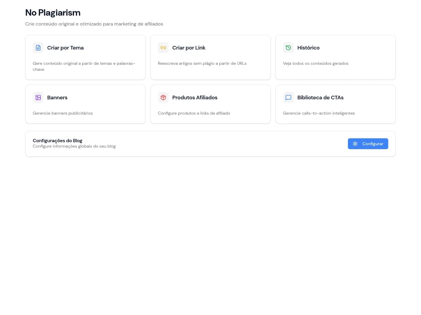 No Plagiarism – AI-Powered Personal Affiliate Content Creator
