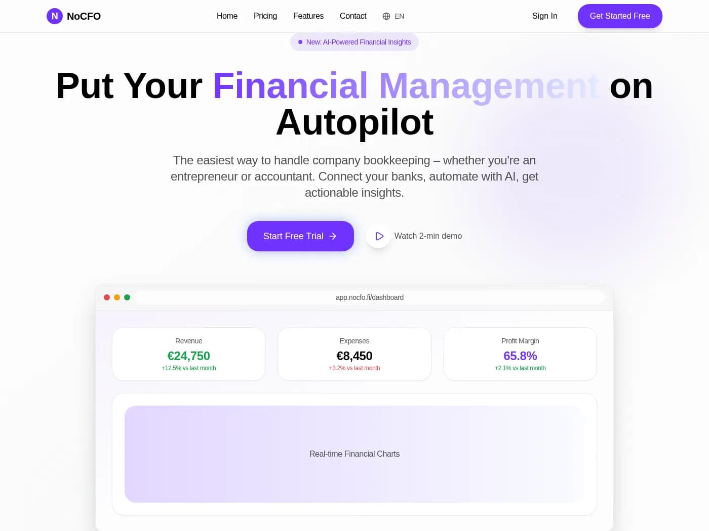 NoCFO: Automated Financial Insights Platform for Founders