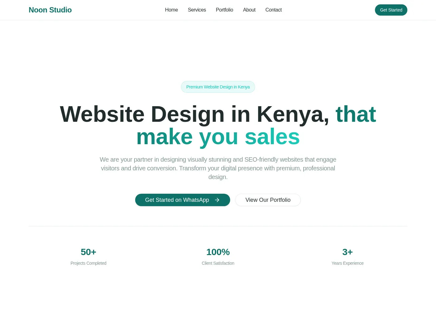 Noon Studio Website Redesign