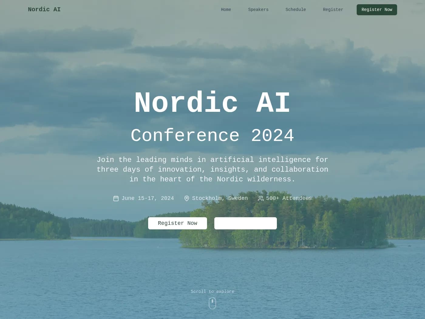 Nordic AI Conference Event Website