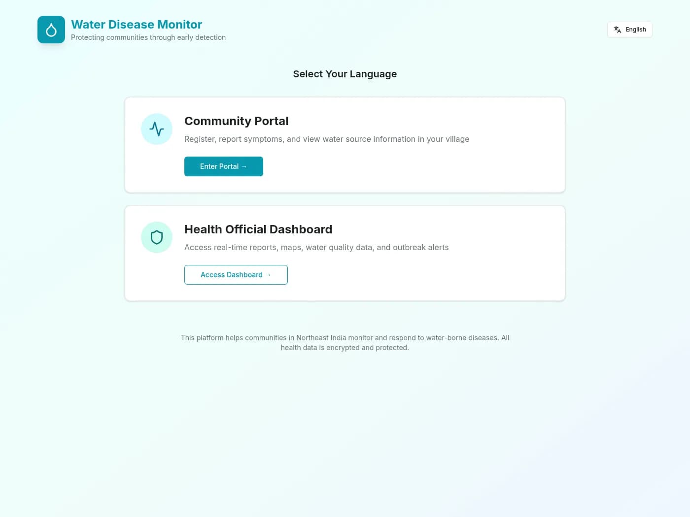 Multilingual Rural Water-Borne Disease Monitoring Platform for Northeast India
