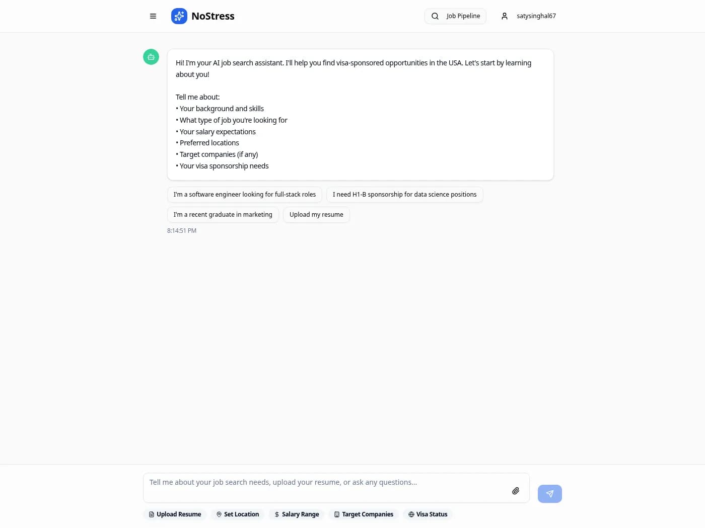NoStress: AI-Powered Job Application Portal for International Students