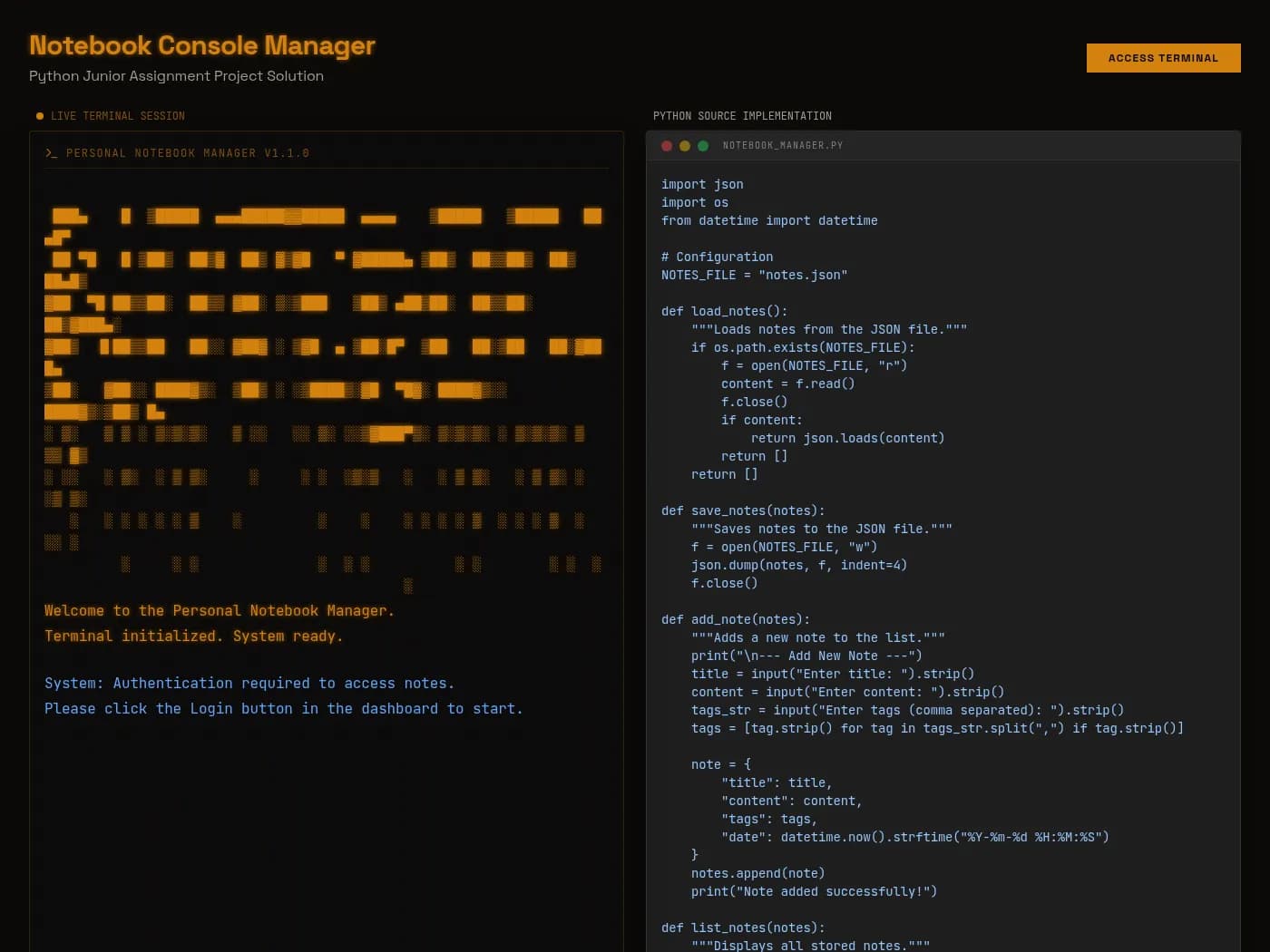 Notebook Console Manager