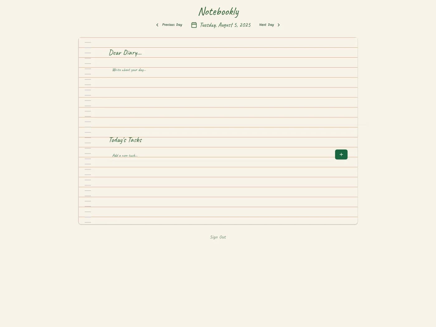 Notebookly: Digital Daily Diary & Task Notebook