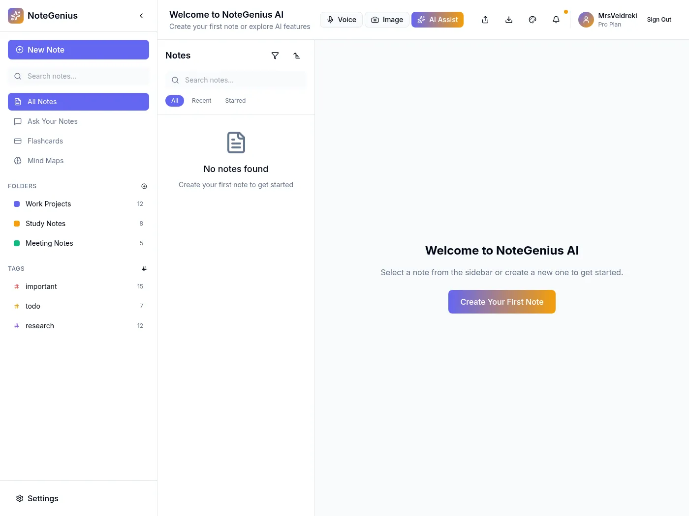 NoteGenius AI: Intelligent Note-Taking & Knowledge Enhancement Platform