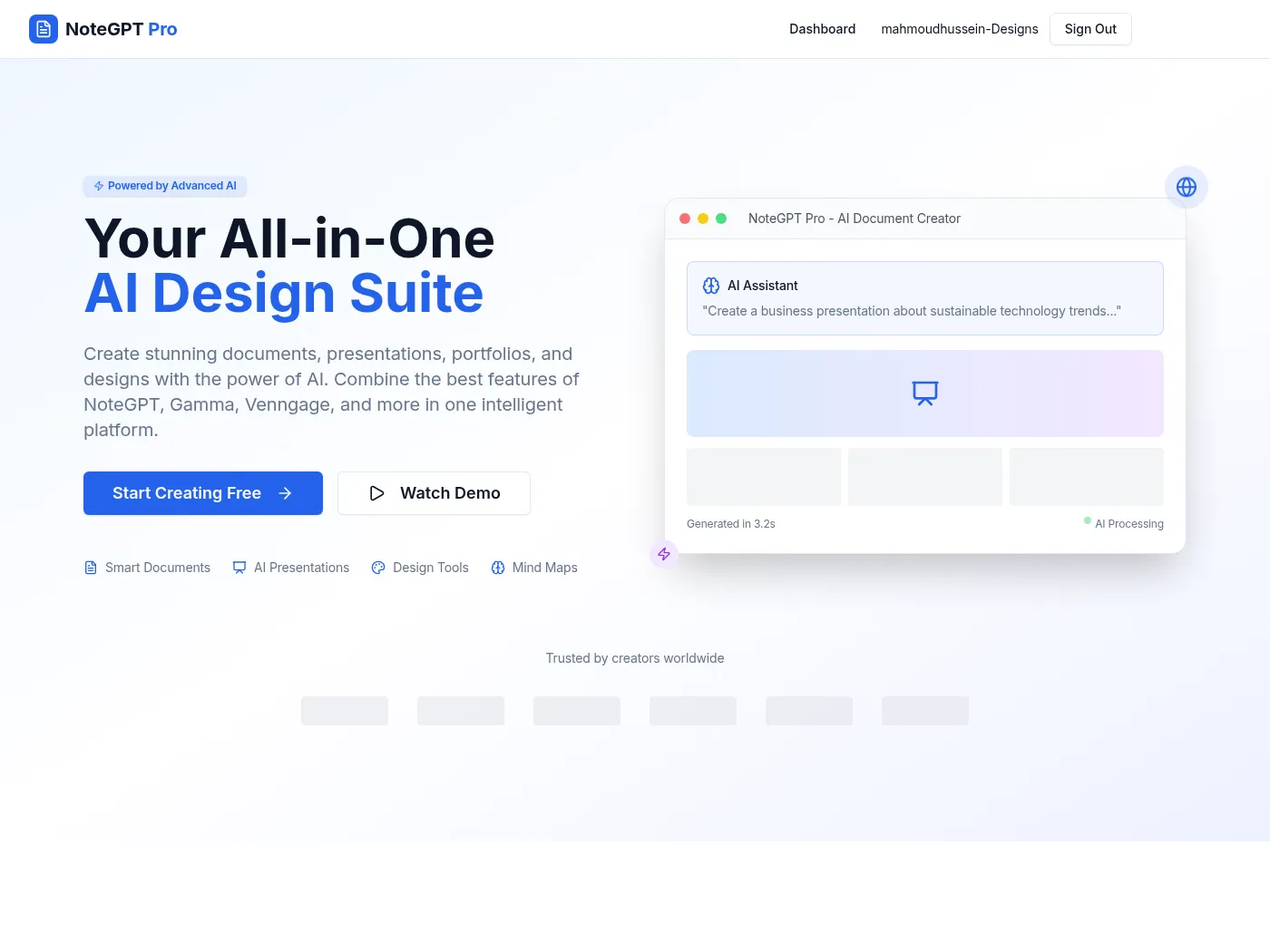 NoteGPT Pro: All-in-One AI Document & Design Suite