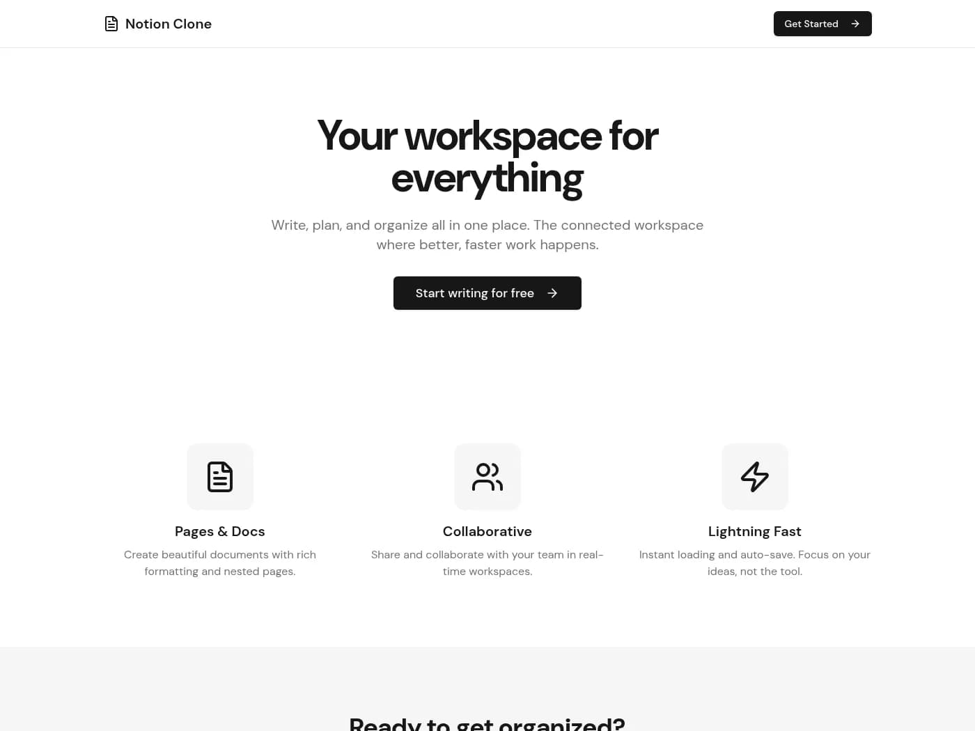 Notion Workspace Clone