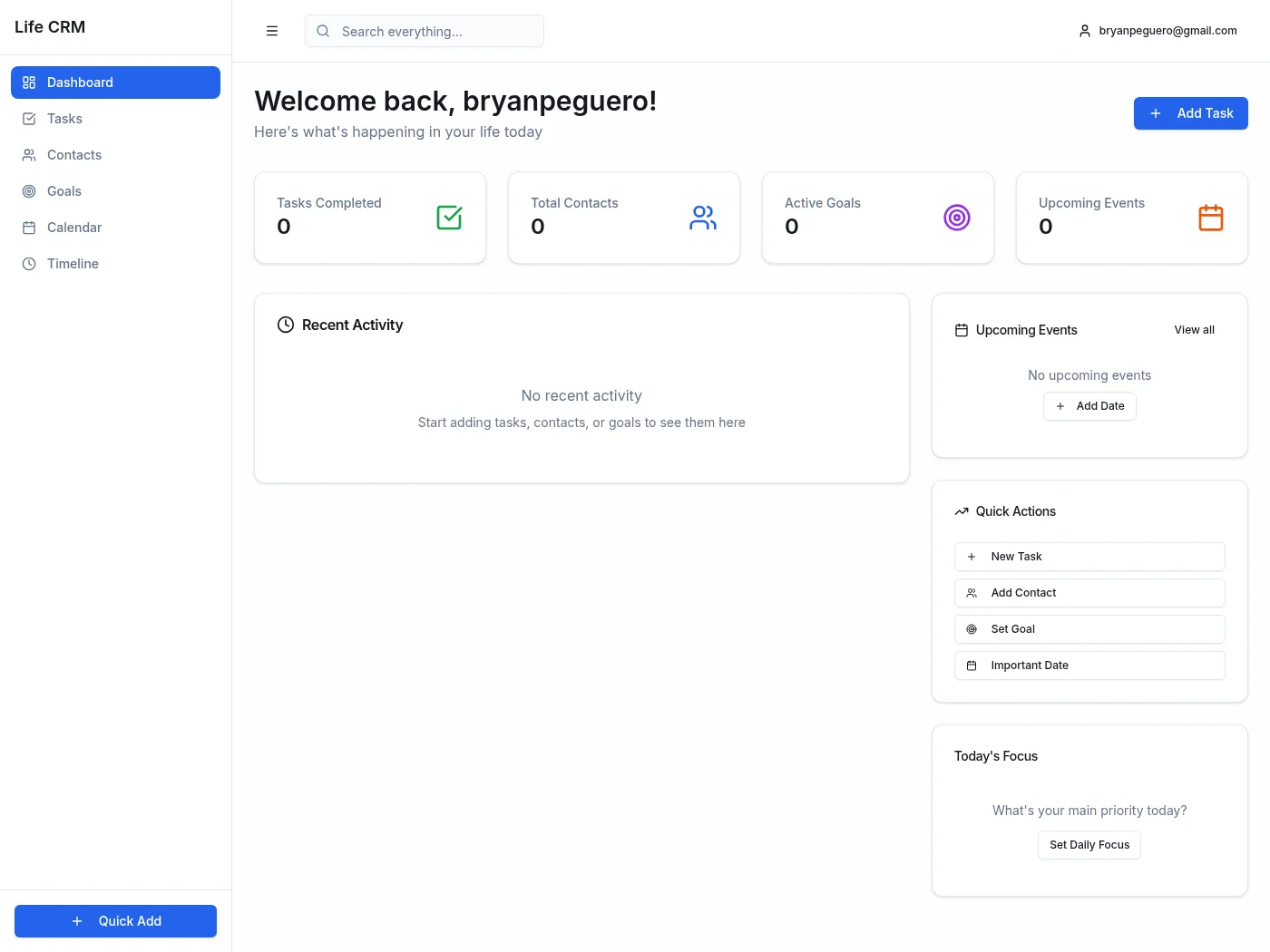 Notion-Style Personal Life CRM