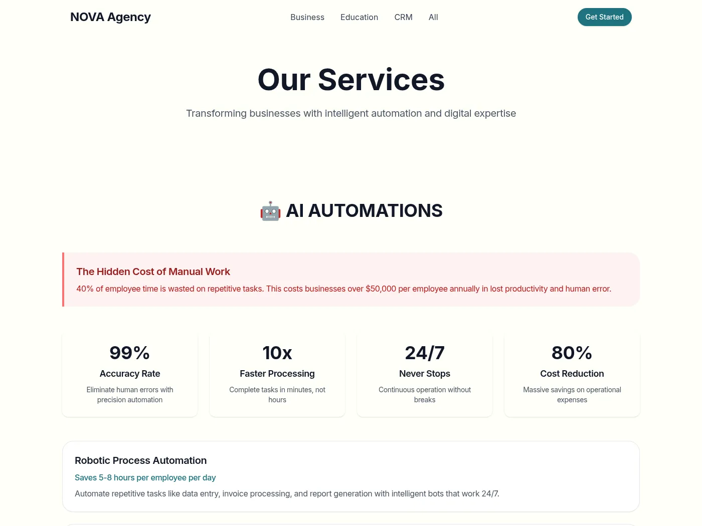 NOVA Agency Website Replica & Breakdown