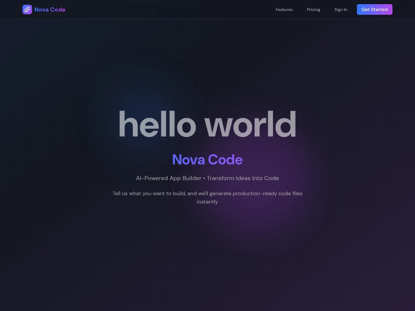 Nova Code – AI-Powered App Builder with Interactive UI and Subscription