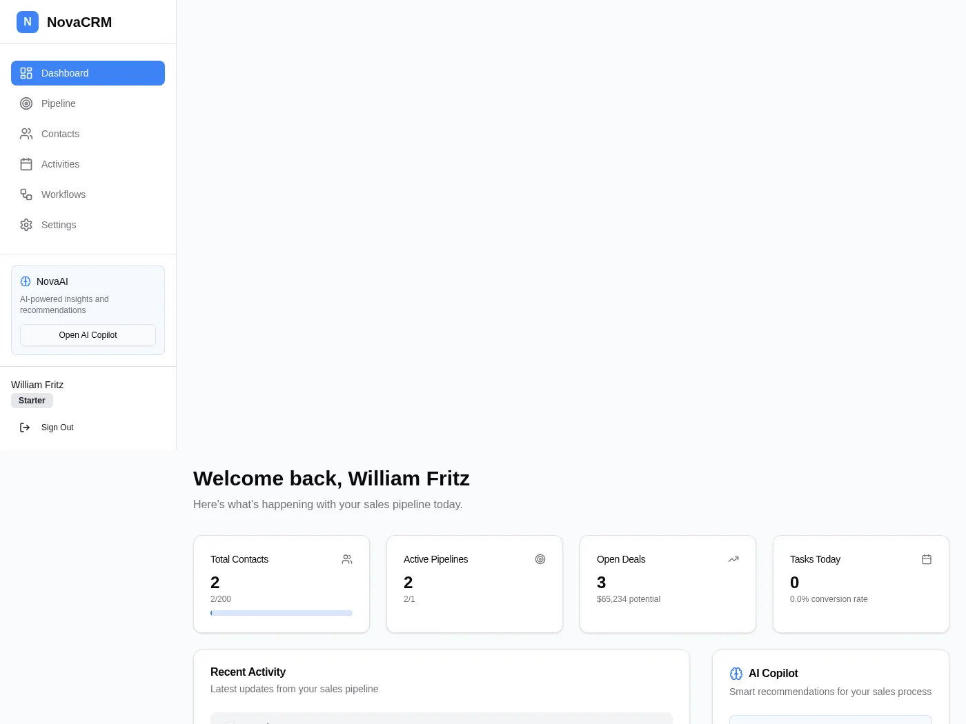 NovaCRM: The Intelligent Modular AI-Powered CRM Platform
