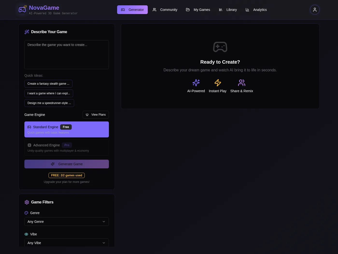 NovaGame: AI-Powered 3D Game Generator