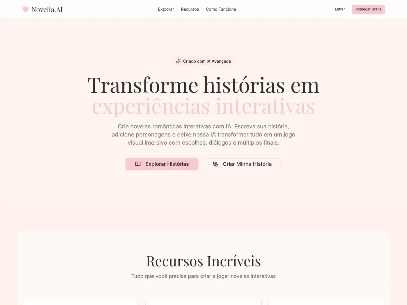 Novella.AI – Interactive Romance Web Portal & PWA for Story Creators and Players
