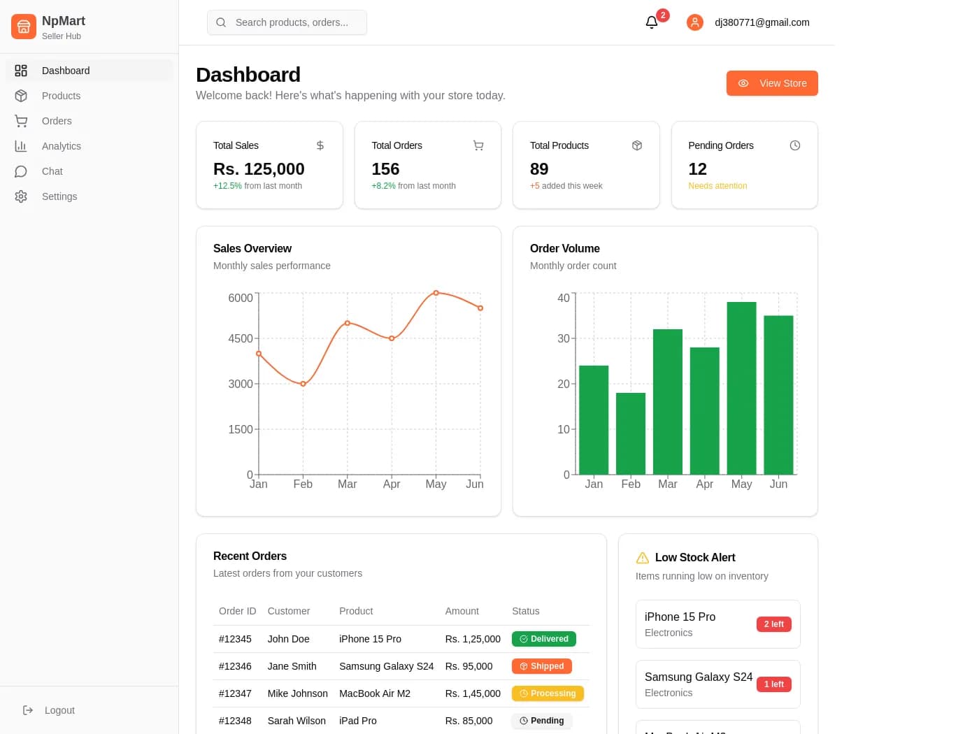 NpMart Seller Hub Web App