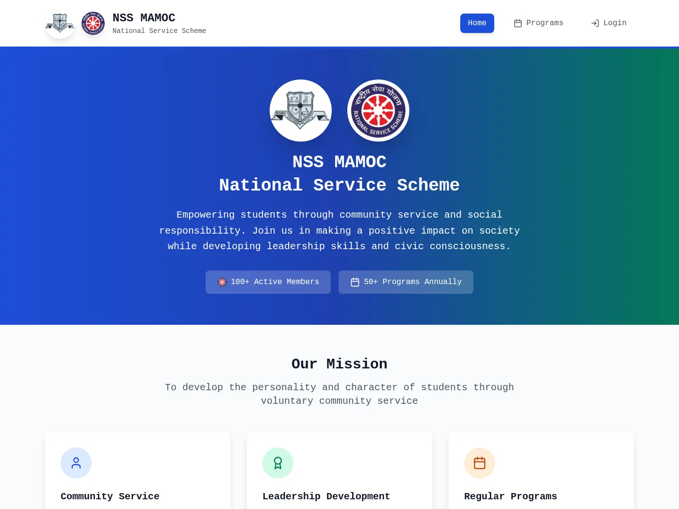 NSS MAMOC Club Management Portal