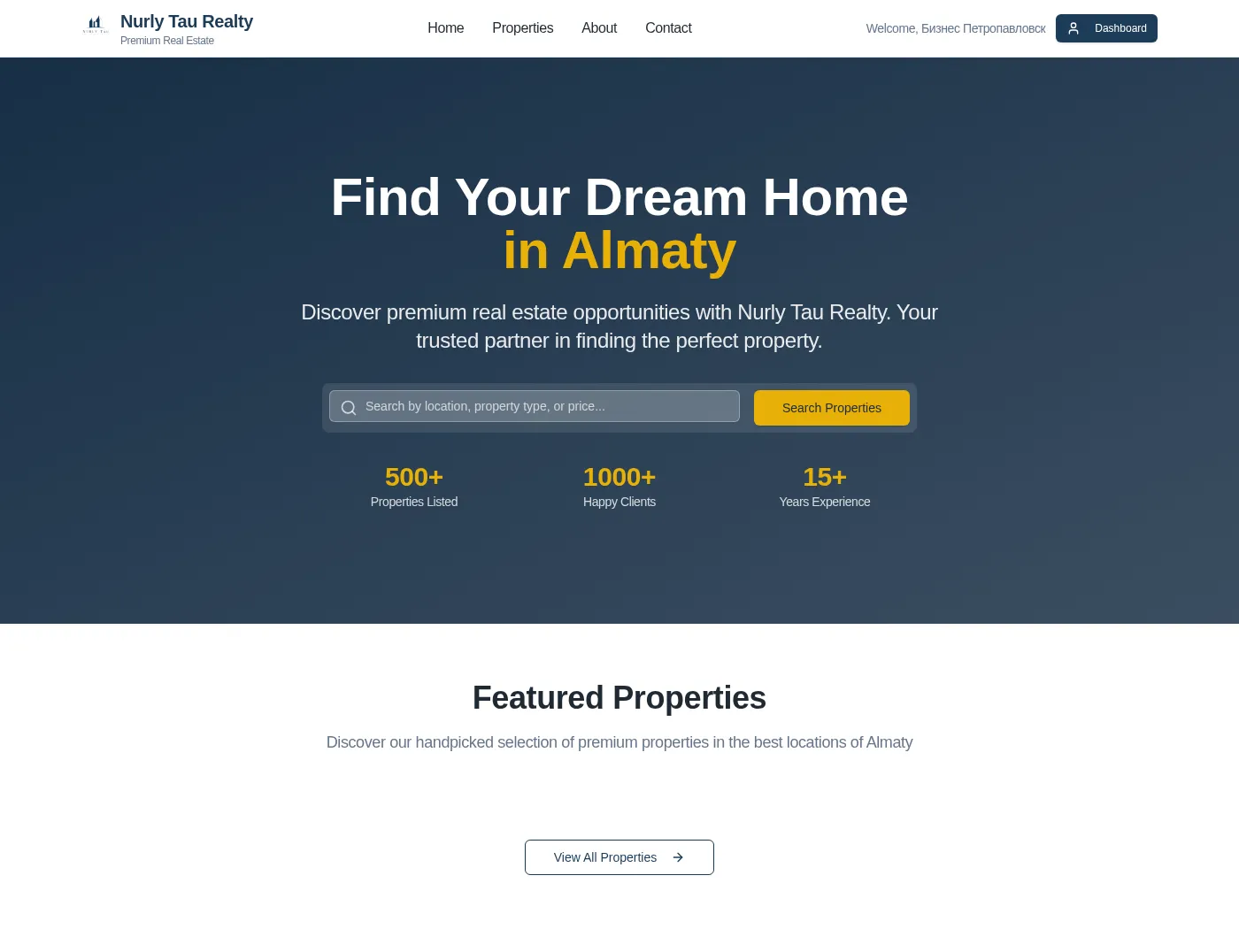 Nurly Tau Realty: Smart CRM & Next-Gen Real Estate Platform