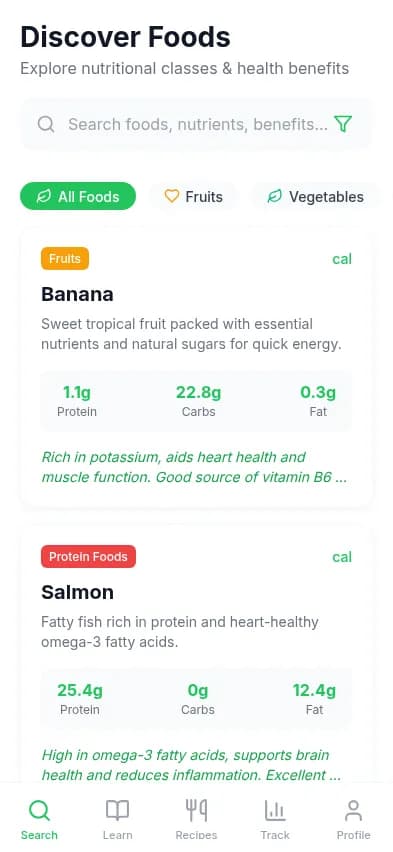 NutriClassify: Intelligent Food Categorization & Nutrition Guide Mobile App