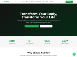 Nutrifit Coaching Website for Fitness and Weight Loss