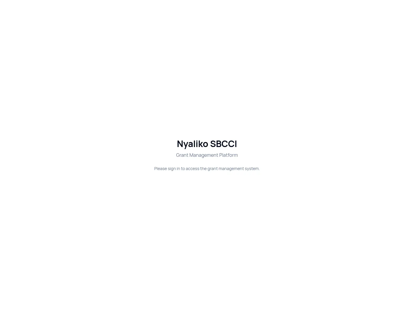 Nyaliko SBCCI Grant Management Platform