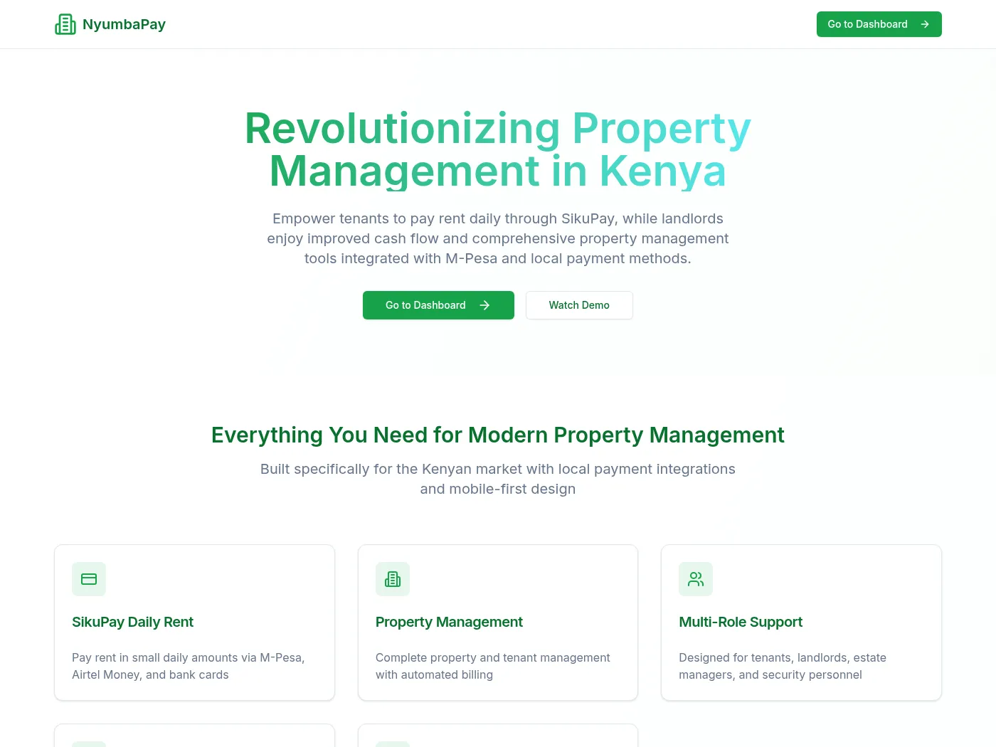 NyumbaPay: Daily Rent and Estate Management Platform for Kenya