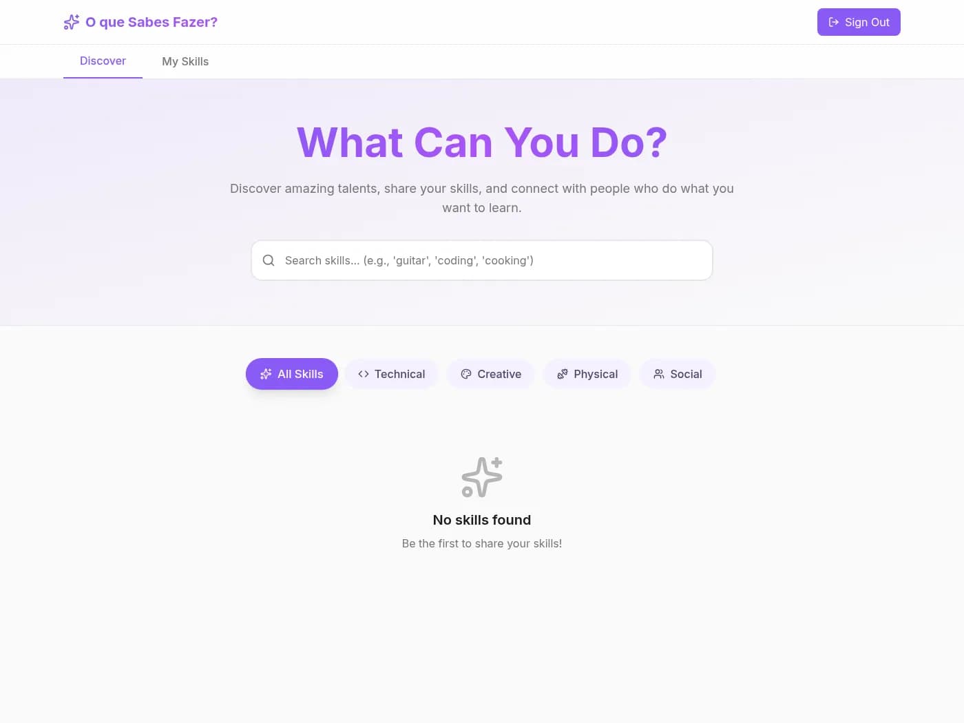 O que Sabes Fazer? Skill Mapping Platform