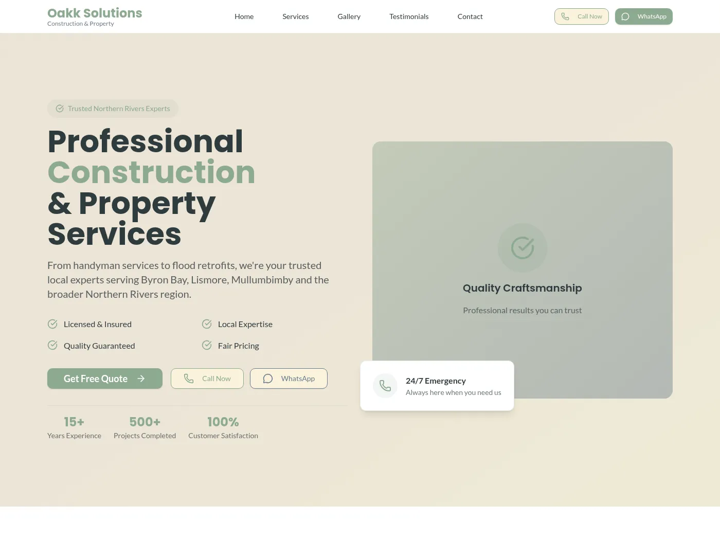 Oakk Solutions - Construction & Property Website