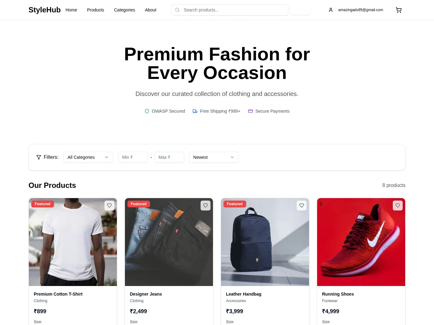 Occasion-Themed Responsive Clothing Ecommerce Platform