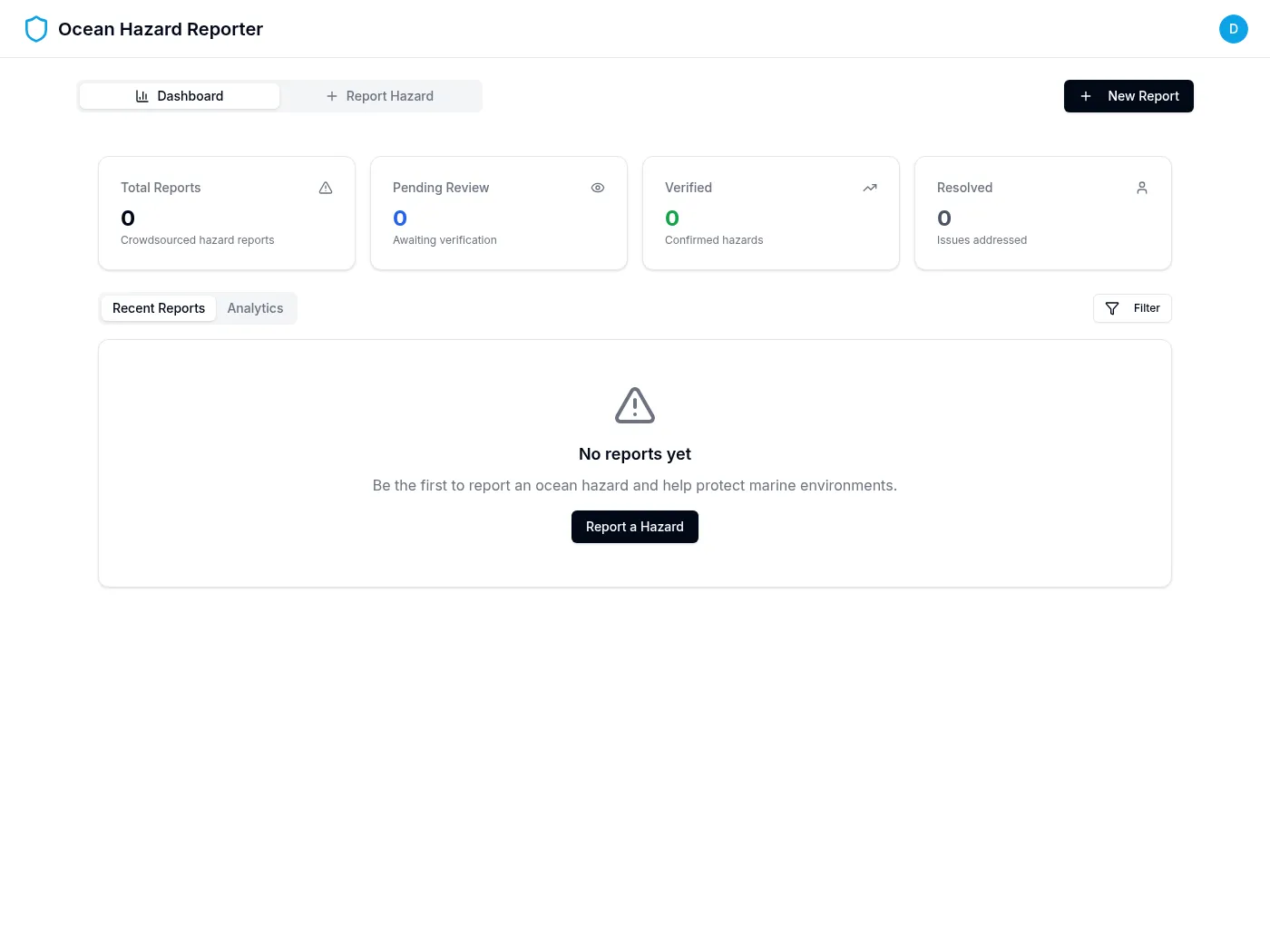 Ocean Hazard Reporting and Analytics Dashboard