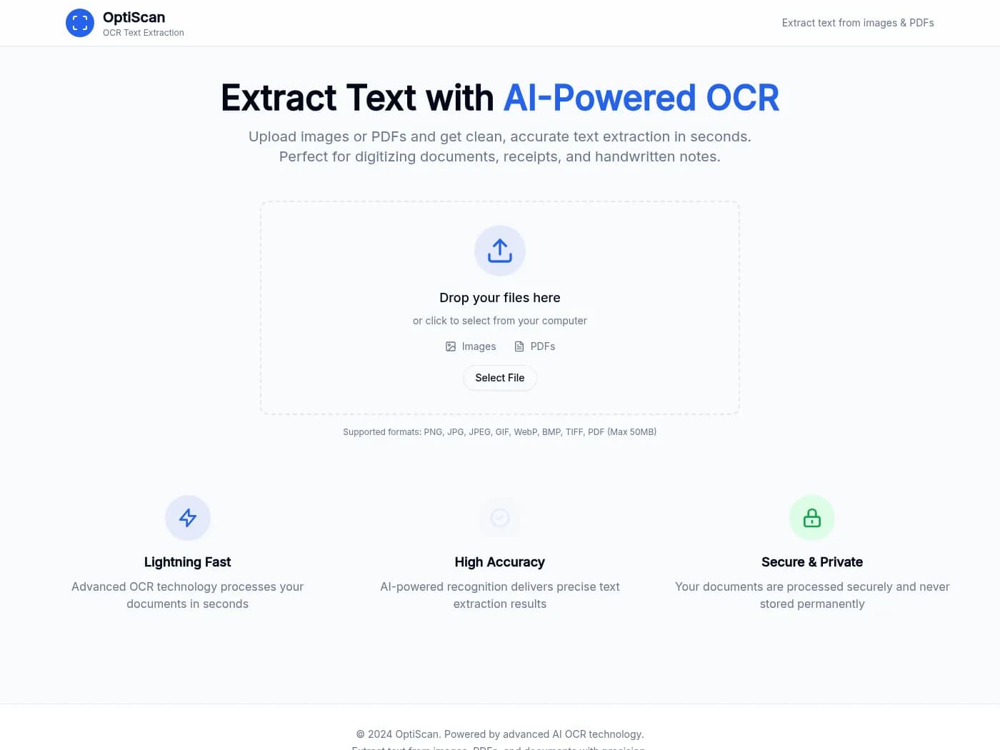 OptiScan Web OCR Platform
