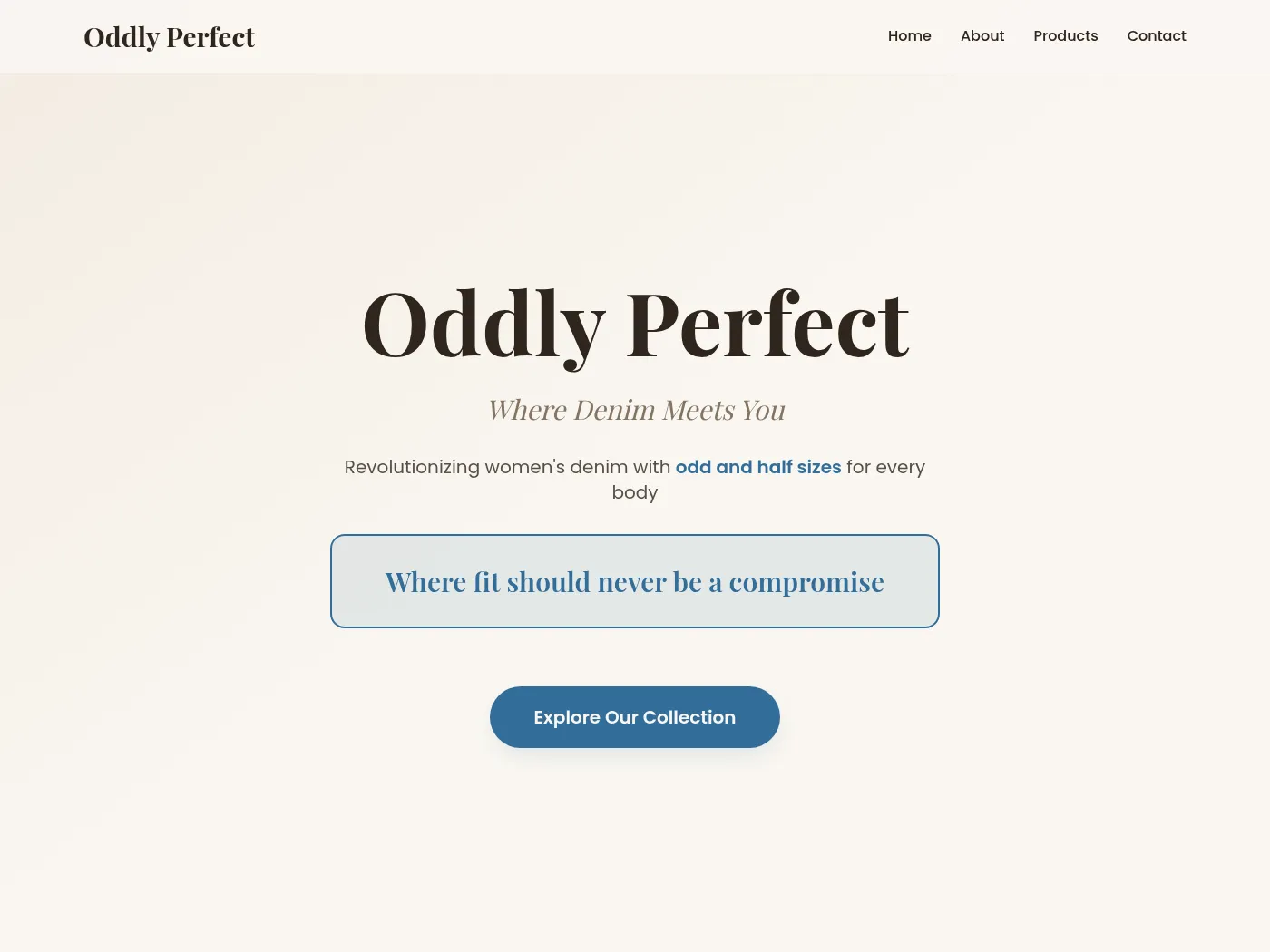 Oddly Perfect Jeans Brand Website