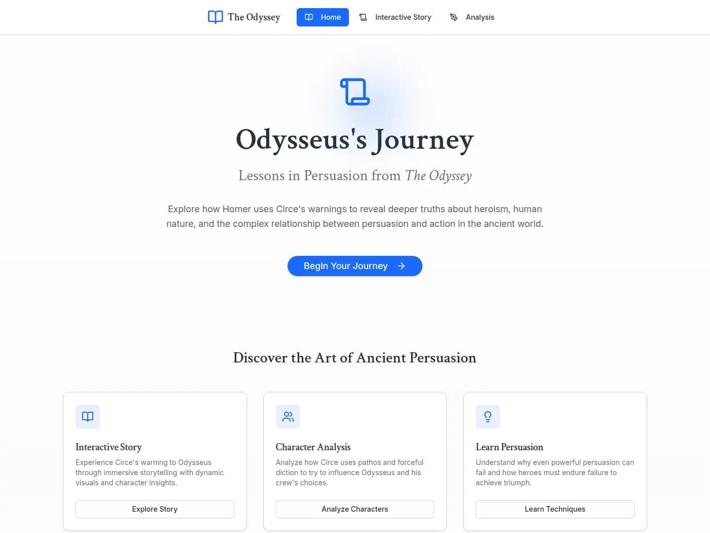 Odysseus's Journey: Lessons in Persuasion from The Odyssey