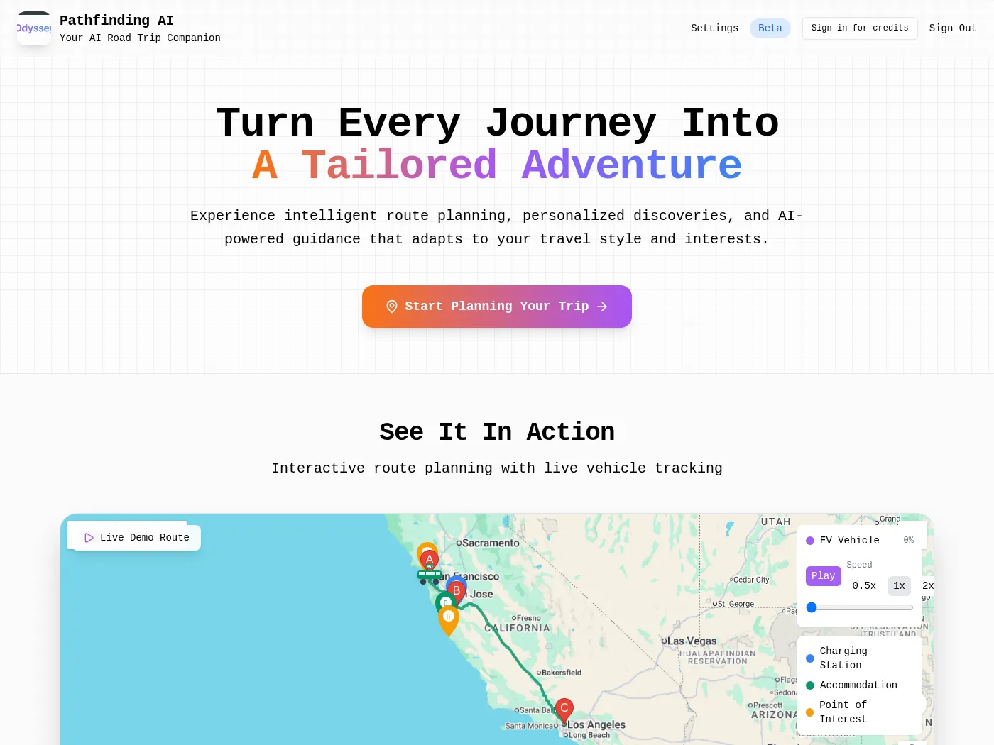 Odyssey AI: EV Road Trip Planner